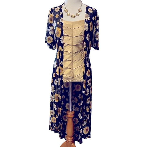 Liberty Love | Tops | Sunflower Prints On Black Background Stretchy ...